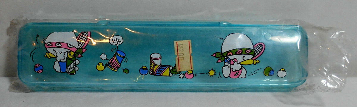 Clear Blue Retro 80's Pencil Box Vintage Stationary Acrylic Case ...