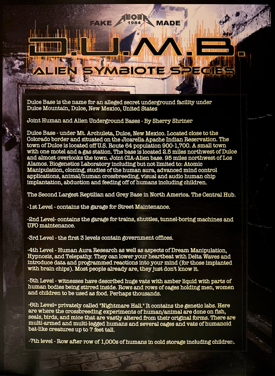 D.U.M.B. A.S.S. Dulce Secret Deep Underground Military Base Alien Symb ...